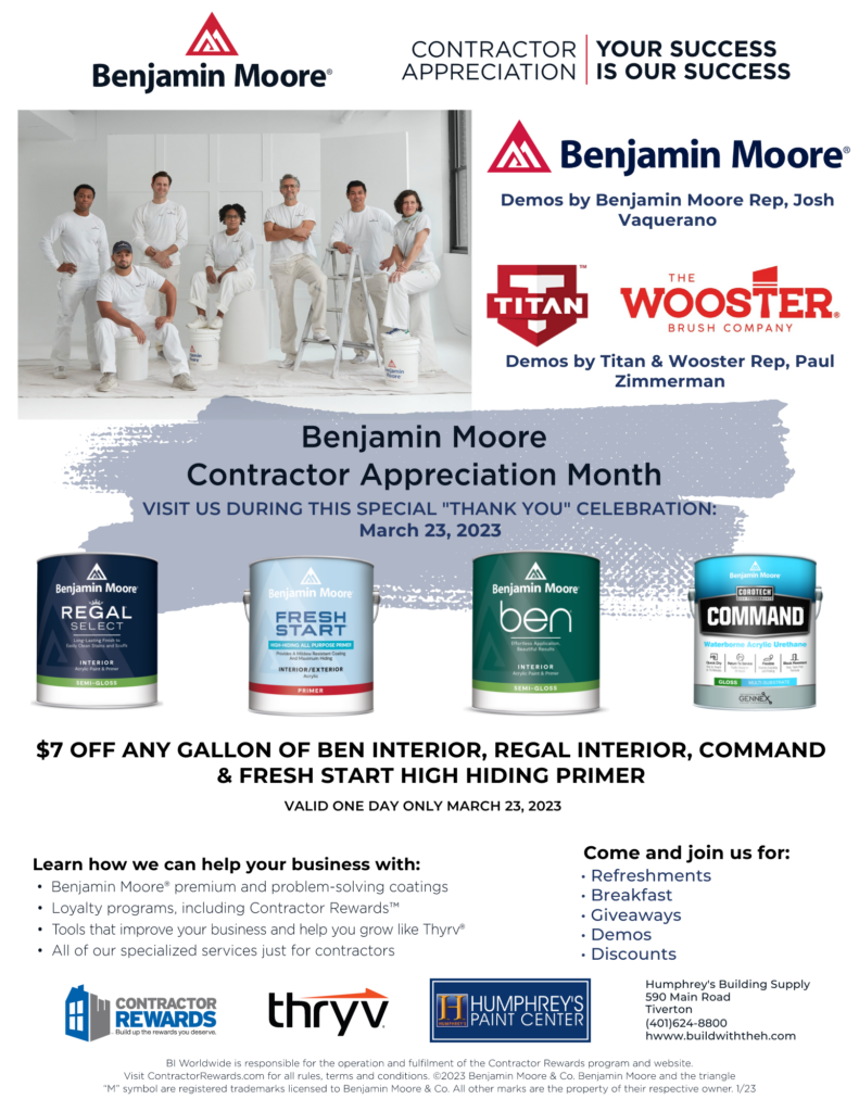 Contractor Appreciation Celebration - Humphrey's Building Supply